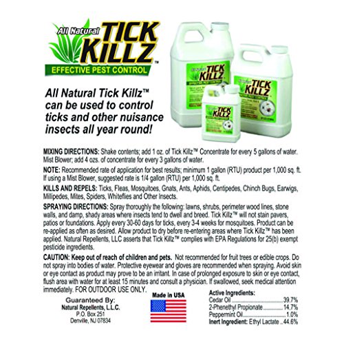 Tick Killz 1322 Natural Pest Control Hose End Spray Insecticide, 8 Ounce Sprayer, Clear