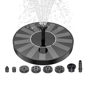 vansuna solar fountain bird bath solar powered floating water pump kit hummingbird bath fountain water wiggler 6.5in | 6 nozzles, floating pool sprinkler water garden & pond pump & circulation, 1.5w