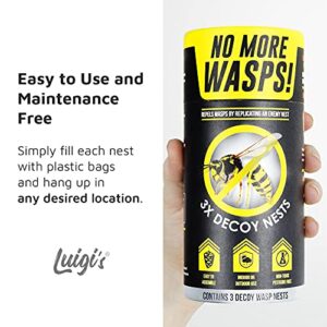 Luigi's Wasp Away - Wasp Nest Decoy - Environmentally Friendly - for Indoor or Outdoor Use in Patio, Pool or Garden (3 Pack)