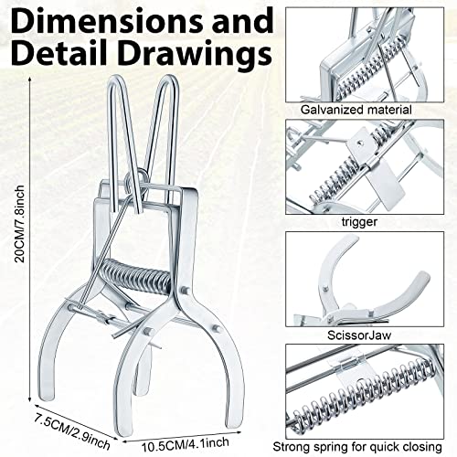 Mole Trap, Mole Whacker Trap, Galvanized Steel Gopher Trap, Reusable Vole Traps, Pest Control Traps for Gopher Vole Lawn Outdoor (4 Pieces)