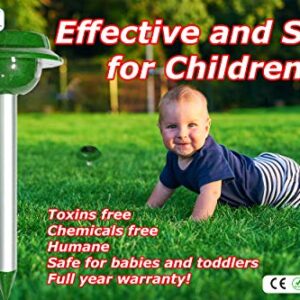 GARDEN SECRETS (2 Pack) Professional Solar Mole & Snake Repellent. Gopher Vole Snake Scorpion etc Deterrent. Keep Underground Creatures Away from Your Property Within 2-4 Weeks. Year Full Warranty!