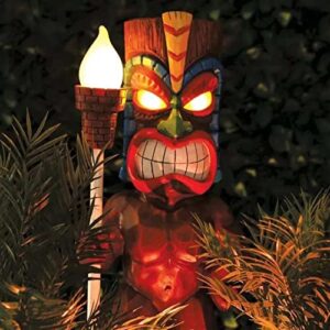 ochine solar lights outdoor garden decor tiki solar light statue decor tiki solar powered led outdoor decor garden light garden statues and tiki figurines for bar patio lawn yard decorations