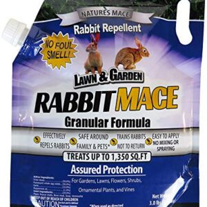 Nature’s MACE Rabbit Repellent 3lb Granular / Treats 1,350 Sq. Ft. / Rabbit Repellent and Deterrent / Keep Rabbits Out of Your Lawn and Garden / Safe to use Around Children & Plants