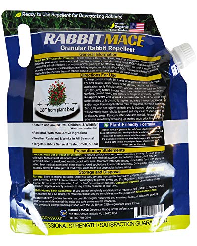 Nature’s MACE Rabbit Repellent 3lb Granular / Treats 1,350 Sq. Ft. / Rabbit Repellent and Deterrent / Keep Rabbits Out of Your Lawn and Garden / Safe to use Around Children & Plants