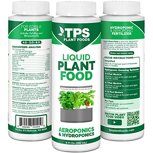 Liquid Plant Food for use in AeroGarden, IDOO and Hydroponic Growing Systems, Liquid Fertilizer 8 oz (250mL)