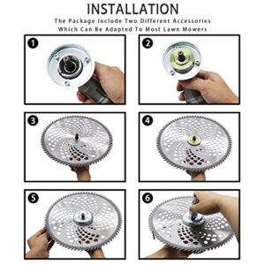 CZS 2 Pack 10" x 80T Carbide Tip Brush Cutter Trimmer Blades, Weed Eater Blade for Cutter, Trimmer, Weed Eater (2 Pack Different Adapter Kit Included)