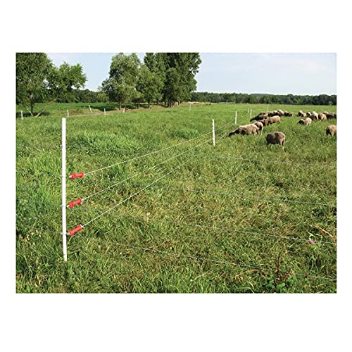 FENCE SHOCK 48Inch Step-in Fence Post-Electric Fence System Post for Garden and Farm（25 Pack）,White