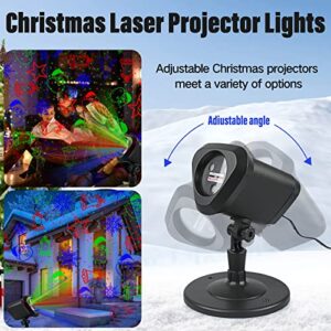 TOFU Christmas Laser Lights, RGB Christmas Laser Lights Projector, 6 Patterns Landscape Projector Spotlights with Remote,Decoration for Outdoor Indoor Garden Christmas Holiday