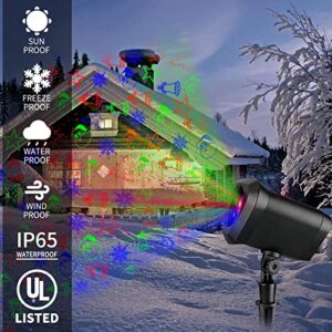 TOFU Christmas Laser Lights, RGB Christmas Laser Lights Projector, 6 Patterns Landscape Projector Spotlights with Remote,Decoration for Outdoor Indoor Garden Christmas Holiday