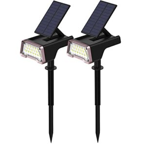 yormick solar lights outdoor, 36 leds solar landscape spotlights, waterproof 2 in 1 wall lights with usb charge, adjustable solar panel for yard garden driveway porch walkway pool patio