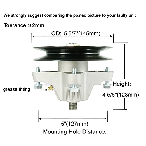 q&p Outdoor Power 918-0574C 42" Deck Spindle Assembly Bracket Replaces MTD 918-0574C 918-0565C Newer 600 Series Mounting Holes are Threaded & with 4 mounting Bolt