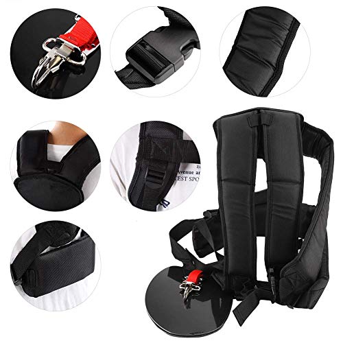 TOPINCN Universal Trimmer Strap Double Shoulder Lawn Mower Nylon M-Shaped Belt Comfortable Padded Strap Harness Garden Machine Fitting