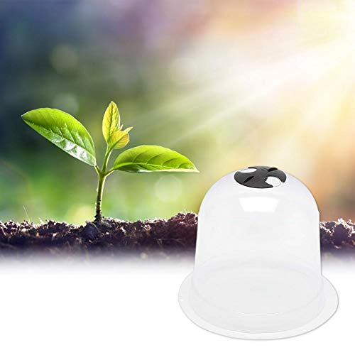 YANGMEI 10 Pack Reuseable 10" Plastic Greenhouse Garden Plant Bell Cover Germination Cover Frost Guard Freeze Protection Dome(Bonus 30 Metal Stakes+10 Plant Tags)