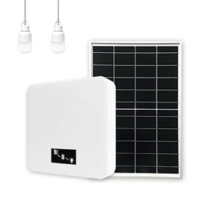 80wh portable power station with 2pcs 700lm hanging led bulbs,2 usb 2a ports,20000mah backup lifepo4 battery and 16w solar panel,solar generator for garden,shed,barn,rv,outdoors camping travel hunting