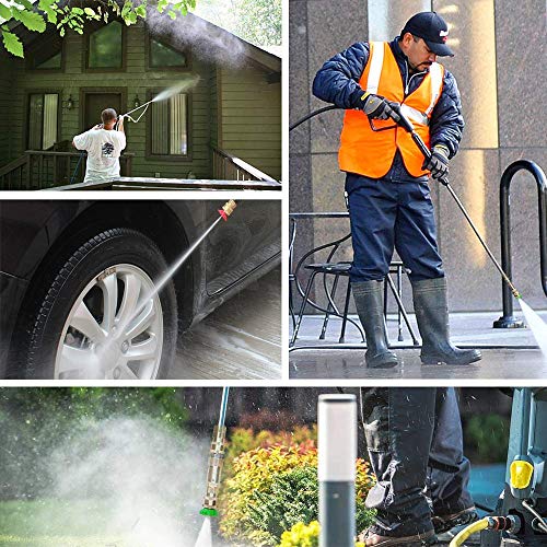 Bopopo 4000PSI Pressure Washer Turbo Nozzle Spray Tip 360° Rotating 1/4'' Quick Connect with 7 Spray Nozzle Tips Kit Multiple Degrees(0, 15, 25, 40 Degrees,Rinse*1,Soap*2) 4.0 GPM 4.0 Orifice.