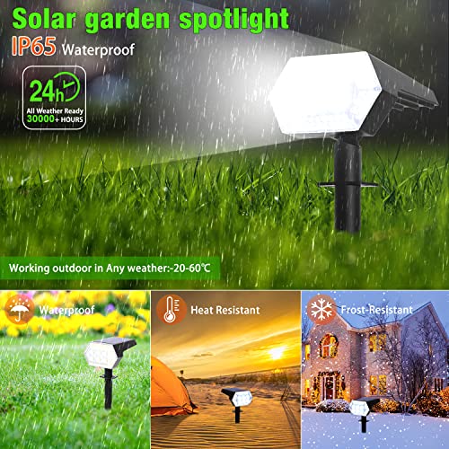 Joymon Solar Outdoor Lights, 108LED Solar Landscape Spotlights Lighting, 2-in-1 Waterproof Garden Solar Lights Outdoor Spot Lights for Yard Pathway Driveway Porch Patio Wall (Cold White/4 Pack)