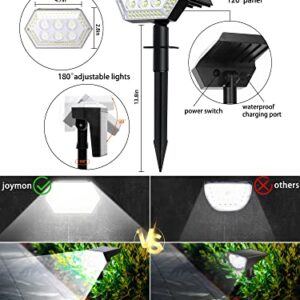 Joymon Solar Outdoor Lights, 108LED Solar Landscape Spotlights Lighting, 2-in-1 Waterproof Garden Solar Lights Outdoor Spot Lights for Yard Pathway Driveway Porch Patio Wall (Cold White/4 Pack)