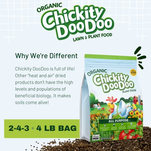 Chickity Doo Doo All Purpose 4lb 2-4-3 | Garden Food | Home and Garden Fertilizer | All Purpose Organic Plant Food