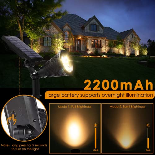 JACKYLED Solar Outdoor Lights, IP67 Waterproof Solar Spot Lights 2-in-1 Wall Light Decorative Lighting for Yard Landscape Lighting Wall Lights Auto On/Off for Pathway Garden, Pack of 4 (Warm)