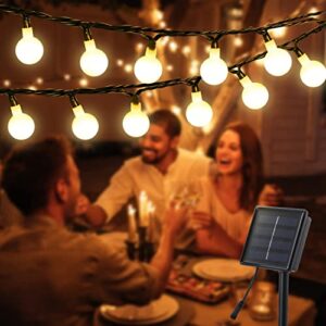 solar string lights outdoor waterproof – 66 ft 120 led patio globe light waterproof solar powered for christmas decor garden gazebo