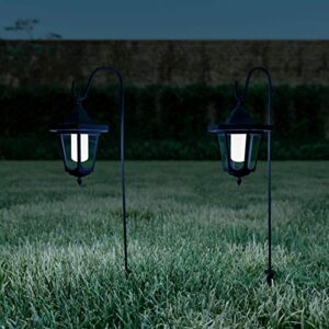 Pure Garden 50-LG1056 Solar Coach Lights-26” Outdoor Lighting with Hanging Hooks for Garden, Path, Landscape, Patio, Driveway Walkway-Set of 2