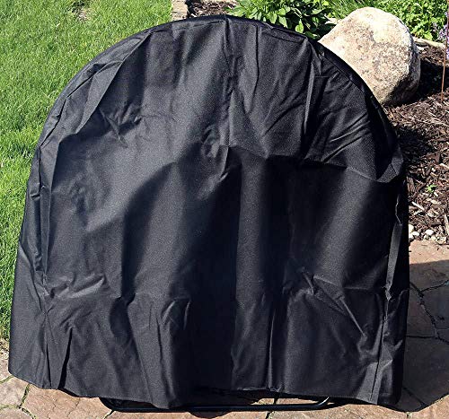 UCARE Firewood Log Holder/ Rack Cover Waterproof 24in Round Firewood Log Hoop Storage Covers for Outdoor Patio Garden Woodpile Protection (S: 24x24x25in/ 61x61x63.5cm)