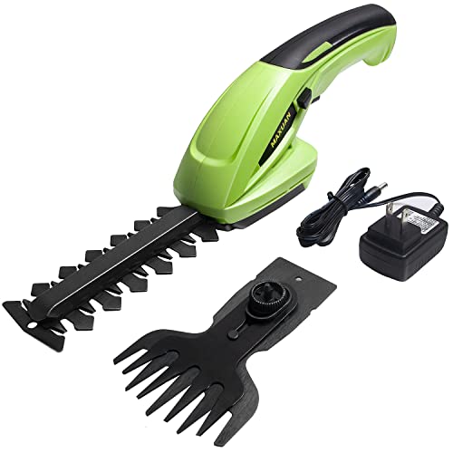 MAXUAN Grass Shear & Shrubbery Trimmer - 2 in 1 Handheld Hedge Trimmer