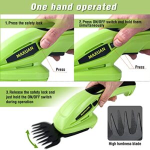 MAXUAN Grass Shear & Shrubbery Trimmer - 2 in 1 Handheld Hedge Trimmer