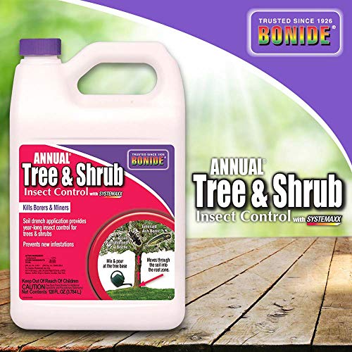 Bonide Annual Tree & Shrub Insect Control with Systemaxx, 128 oz Concentrate, Year Long Protection and Insect Killer