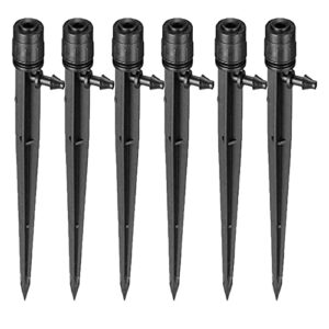 lxcom lighting irrigation drippers drip emitters micro spray adjustable 360 degree full circle pattern water flow irrigation drippers drip system parts drip irrigation, 50 pack(black)