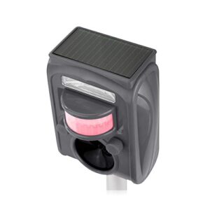 DURANOM Wild Animal Repeller Outdoor - Solar Ultrasonic and Audio Motion Sensor - Strobe Flashing Light Deer Repellent