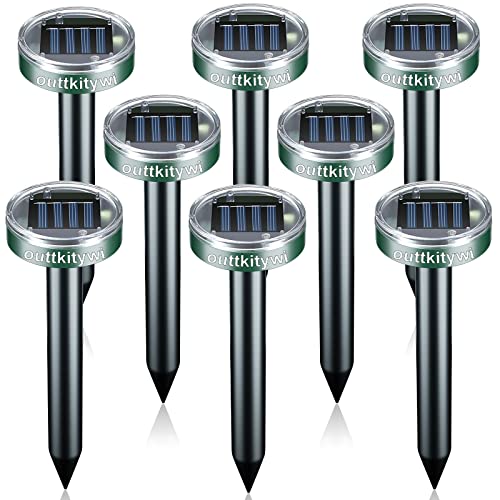 Mole Repellent Solar Powered 8 Pack Sonic Mole Deterrent Spikes,Snake Gopher Vole Repellent for Lawn Garden & Yard Gopher Deterrent,Groundhog Repeller