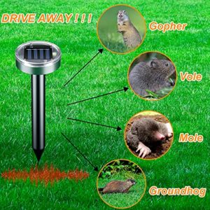 Mole Repellent Solar Powered 8 Pack Sonic Mole Deterrent Spikes,Snake Gopher Vole Repellent for Lawn Garden & Yard Gopher Deterrent,Groundhog Repeller