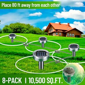 Mole Repellent Solar Powered 8 Pack Sonic Mole Deterrent Spikes,Snake Gopher Vole Repellent for Lawn Garden & Yard Gopher Deterrent,Groundhog Repeller