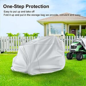 BROSYDA Lawn Mower Cover, 420D Heavy Duty Riding Lawn Mower Cover, Durable Oxford Fabric, UV Water Resistant Lawn Tractor Cover with Storage Bag 72"L x 54"W x 46"H