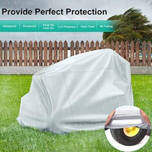 BROSYDA Lawn Mower Cover, 420D Heavy Duty Riding Lawn Mower Cover, Durable Oxford Fabric, UV Water Resistant Lawn Tractor Cover with Storage Bag 72"L x 54"W x 46"H