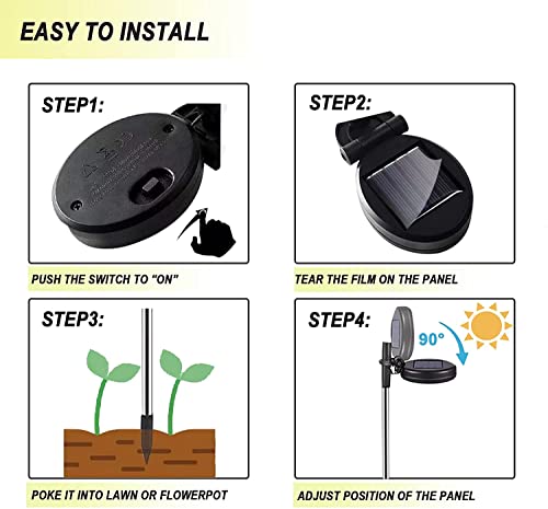 IOYOI 4 Pack Upgraded Solar Outdoor Sunflower Decor, Solar Garden Yard Stake, Solar Sunflower Lights for Garden/Patio/Porch/Yard