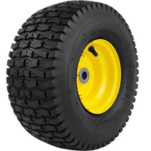 15×6.00-6 lawn mower tires with wheel,front tire assembly replacement for john deere,craftsman,cub cadet and more lawn &garden riding mower,4 ply tubeless,570lbs capacity,3″ offset hub