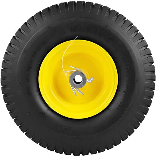 15x6.00-6 Lawn Mower Tires with Wheel,Front Tire Assembly Replacement for John Deere,Craftsman,Cub Cadet and More Lawn &Garden Riding Mower,4 Ply Tubeless,570lbs Capacity,3" Offset Hub