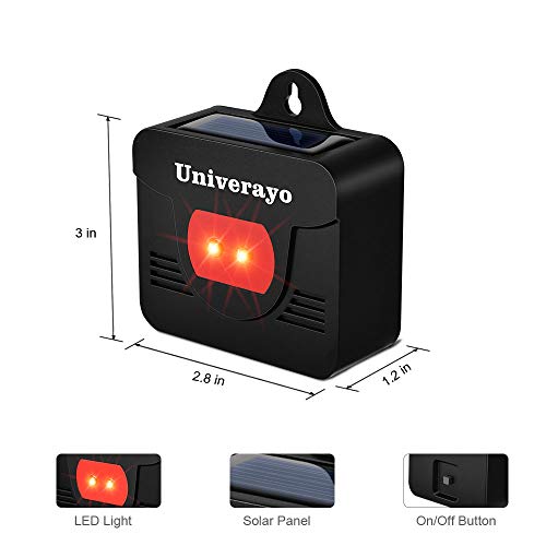 Univerayo Coyote Deterrent Solar Predator Control Light Deer Repellent Device for Nighttime Animal Repeller Fox Skunk Repellent Raccoon Deterrent for Outdoor Garden Yard Chicken Coop - 2 Pack