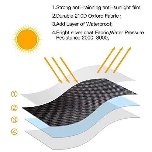 Patio Heater Covers with Zipper and Storage Bag,Waterproof,Dustproof,Wind-Resistant,Sunlight-Resistant,Snow-Resistant,Black,89'' Height x 33" Dome x 19" Base