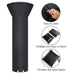 Patio Heater Covers with Zipper and Storage Bag,Waterproof,Dustproof,Wind-Resistant,Sunlight-Resistant,Snow-Resistant,Black,89'' Height x 33" Dome x 19" Base