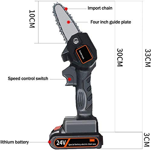 Cordless Chainsaws, Portable 24V Chainsaws, 4 inch Handheld Chainsaws, Mini Chainsaws, electric garden shears, Rechargeable, for Tree Trimming, Wood Cutting tool