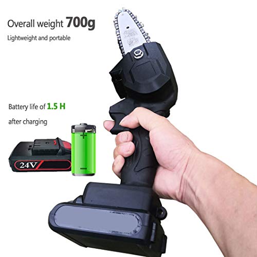 Cordless Chainsaws, Portable 24V Chainsaws, 4 inch Handheld Chainsaws, Mini Chainsaws, electric garden shears, Rechargeable, for Tree Trimming, Wood Cutting tool