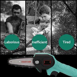 Cordless Chainsaws, Portable 24V Chainsaws, 4 inch Handheld Chainsaws, Mini Chainsaws, electric garden shears, Rechargeable, for Tree Trimming, Wood Cutting tool