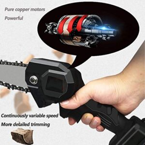 Cordless Chainsaws, Portable 24V Chainsaws, 4 inch Handheld Chainsaws, Mini Chainsaws, electric garden shears, Rechargeable, for Tree Trimming, Wood Cutting tool