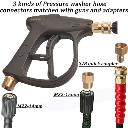 GDHXW X-884 Pressure Washer Gun Foam Cannon 5 Nozzles 2 Conversion Adapter Cleaning Gloves,for Pressure Washer