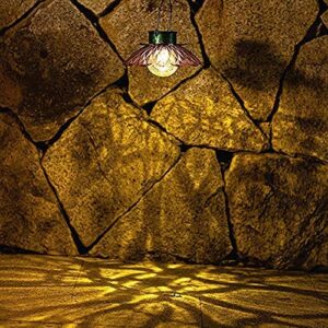 Solar Lantern Outdoor Crackle Globe Glass Solar Lights Outdoor Garden ,LED Landscape.Solar Hanging Lights. Solar Lantern Outdoor to Hang for Yard and Lawn Tree,Fence,Patio,Lawn,Walkway，1 Pack