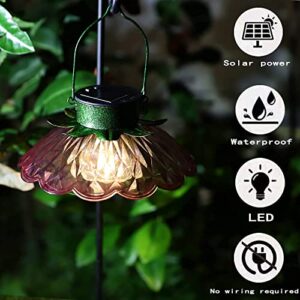 Solar Lantern Outdoor Crackle Globe Glass Solar Lights Outdoor Garden ,LED Landscape.Solar Hanging Lights. Solar Lantern Outdoor to Hang for Yard and Lawn Tree,Fence,Patio,Lawn,Walkway，1 Pack