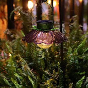 Solar Lantern Outdoor Crackle Globe Glass Solar Lights Outdoor Garden ,LED Landscape.Solar Hanging Lights. Solar Lantern Outdoor to Hang for Yard and Lawn Tree,Fence,Patio,Lawn,Walkway，1 Pack